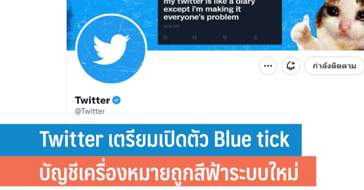 Twitter เตรียมเปิดตัว Blue Tick บัญชีเครื่องหมายถูกสีฟ้า Verified ...