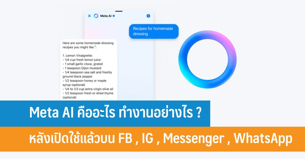 Meta AI คืออะไร ทำงานอย่างไร ? หลัง Meta AI เปิดใช้งานแล้วบน FB , IG , Messenger , WhatsApp ...